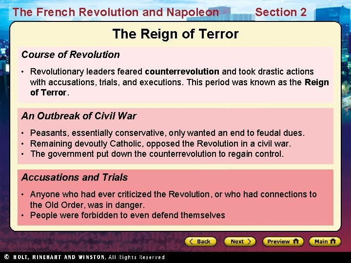 The French Revolution and Napoleon Section 2 The