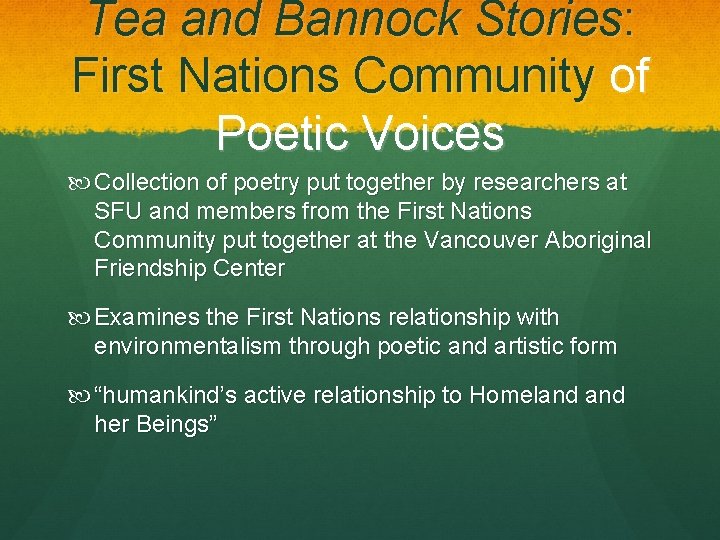 Poetry and Nature The Haiku and First NationsAboriginal