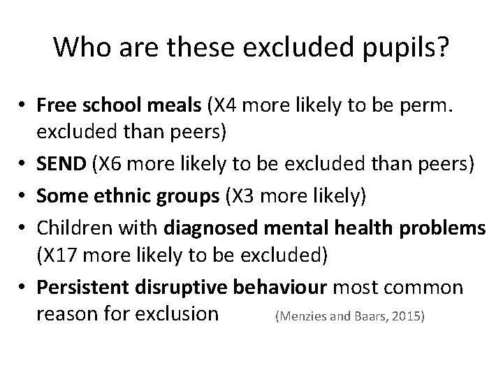 Promoting inclusion to prevent exclusion tackling disruptive behaviour