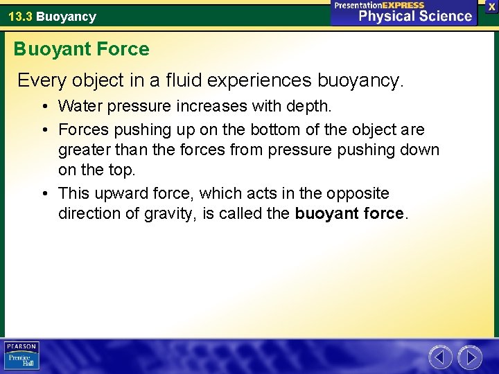 13 3 Buoyancy The forces from pressure acting