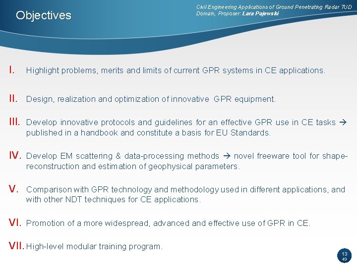 Civil Engineering Applications of Ground Penetrating Radar proposal