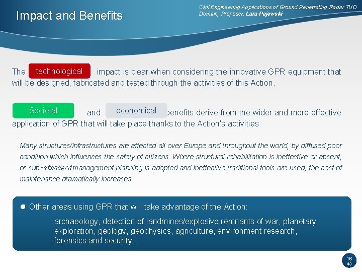 Civil Engineering Applications of Ground Penetrating Radar proposal