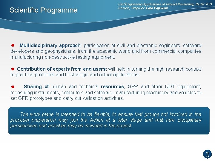 Civil Engineering Applications of Ground Penetrating Radar proposal