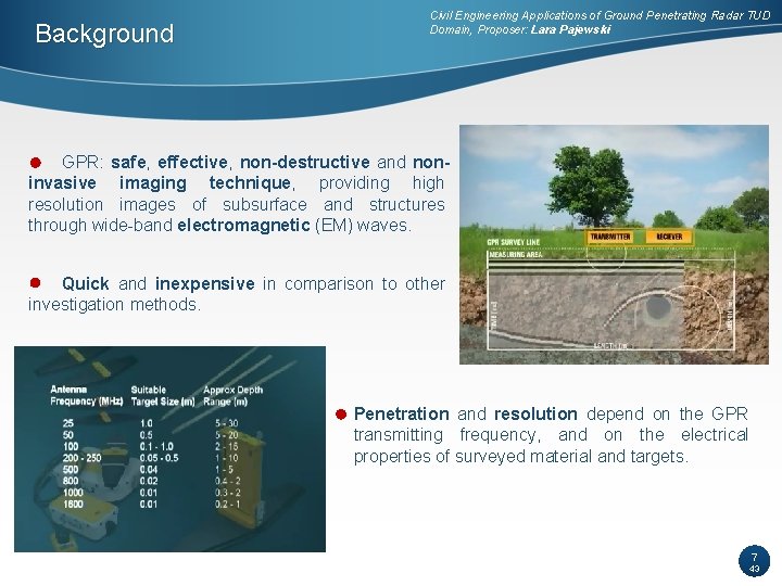 Civil Engineering Applications of Ground Penetrating Radar proposal