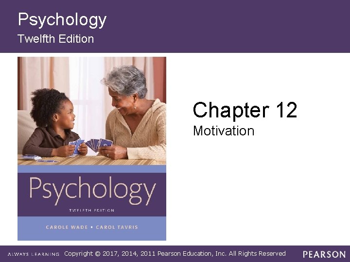 Psychology Twelfth Edition Chapter 12 Motivation Copyright 2017