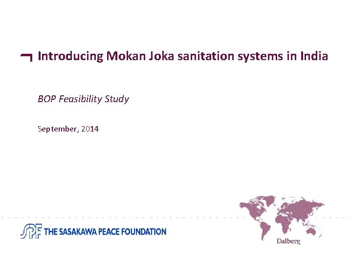 Introducing Mokan Joka sanitation systems in India BOP