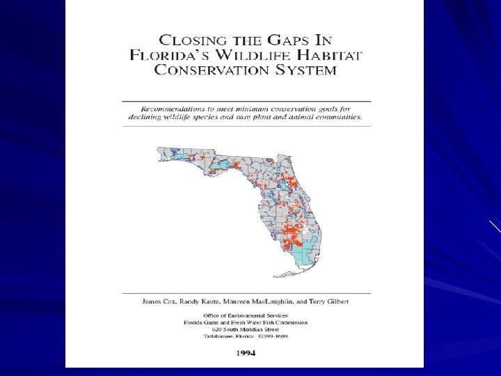 44 focal species and rare natural communities Florida