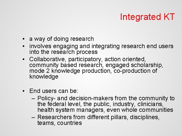 Knowledge Translation Research Into Practice Ian D Graham