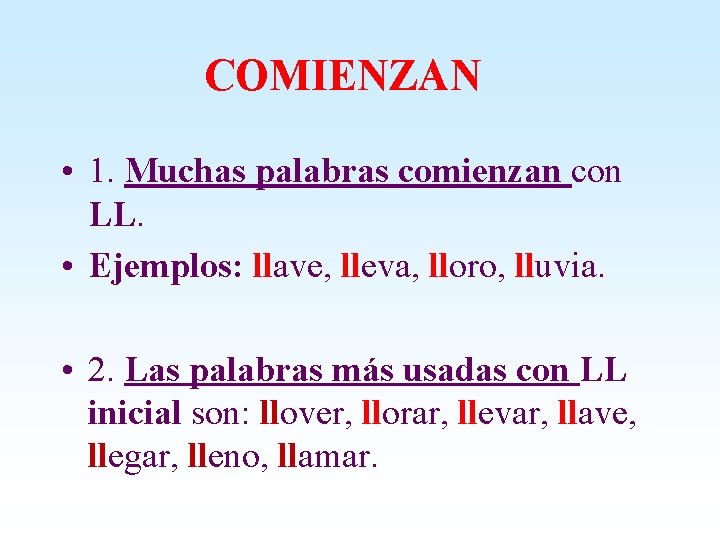 Ortografa de la Y y doble L ll