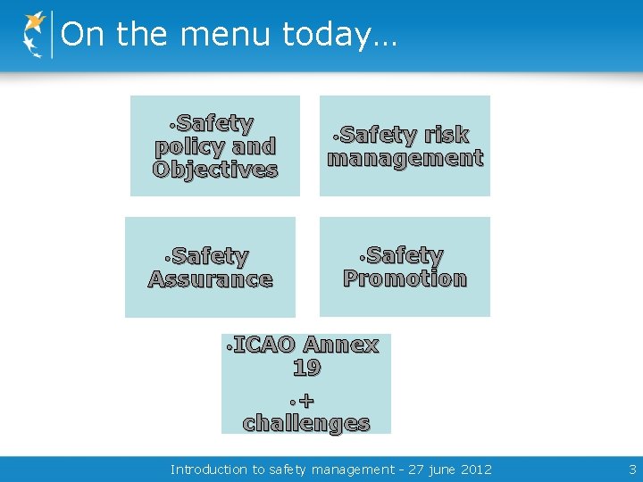 Introduction to the management of safety New ICAO