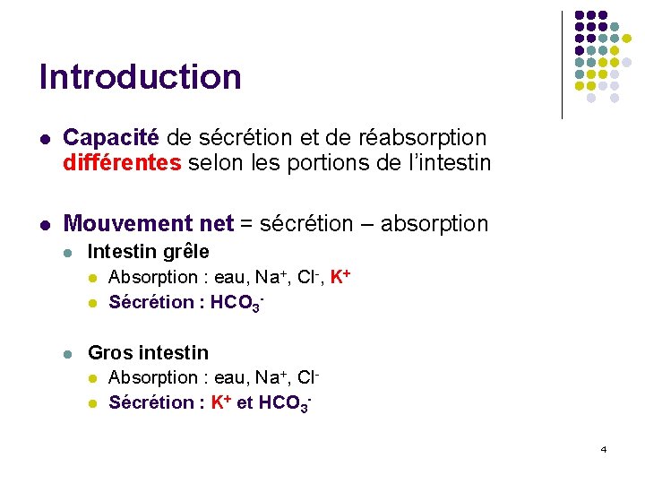 Mouvements deau et dlectrolytes dans le tube digestif
