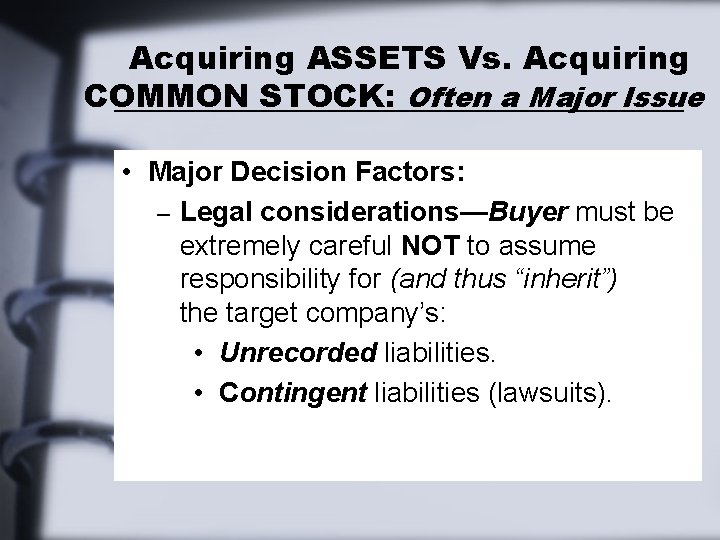 CHAPTER 4 INTRODUCTION TO BUSINESS COMBINATIONS FOCUS OF