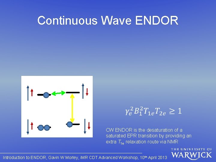 Electron nuclear double resonance ENDOR Gavin W Morley