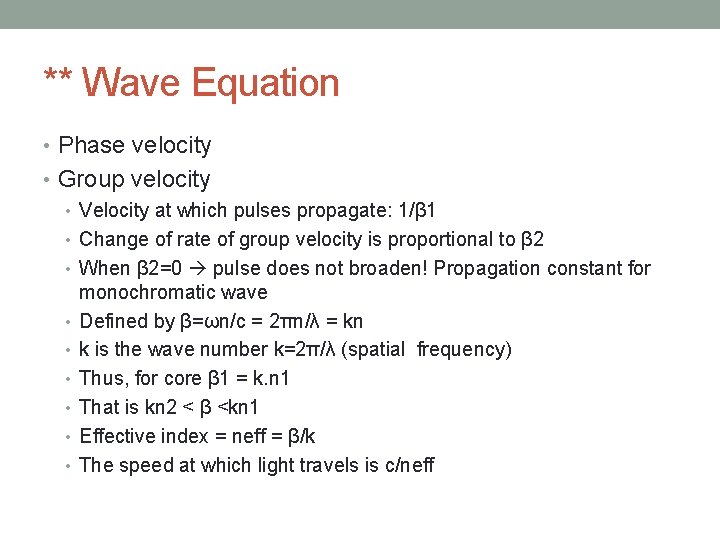 PROPAGATION OF SIGNALS IN OPTICAL FIBER 92011 Light