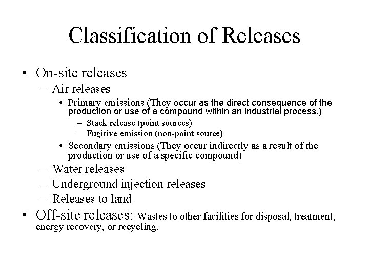 Tier 2 Environmental Performance Tools Environmental Release Assessment