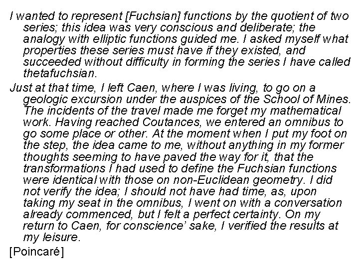 Creativity Carlo Tomasi Bibliography J Hadamard The Psychology