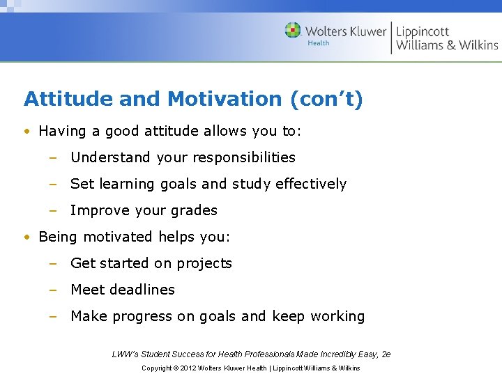 Chapter 1 Focusing on Success LWWs Student Success