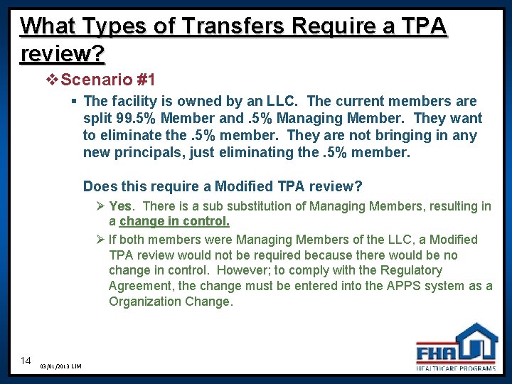 TPA Transfer of Physical Assets Full Modified Transfer