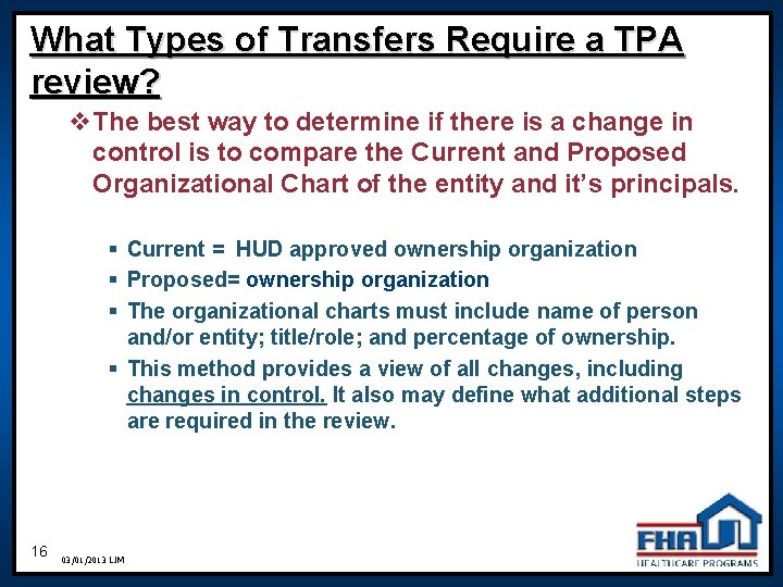 TPA Transfer of Physical Assets Full Modified Transfer