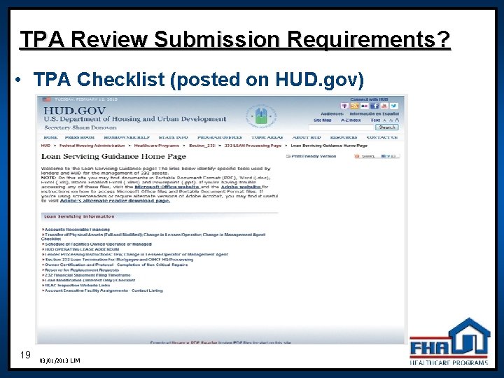 TPA Transfer of Physical Assets Full Modified Transfer