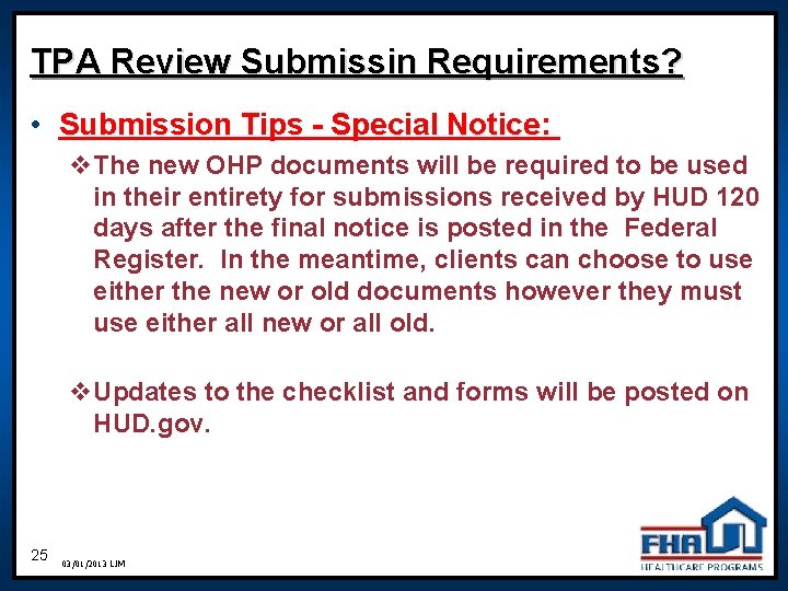 TPA Transfer of Physical Assets Full Modified Transfer