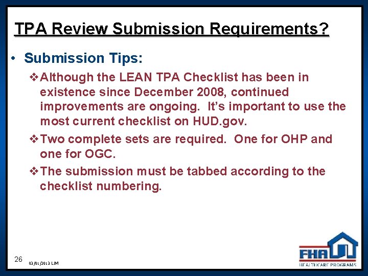 TPA Transfer of Physical Assets Full Modified Transfer