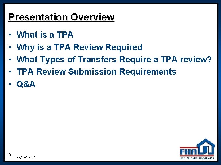 TPA Transfer of Physical Assets Full Modified Transfer