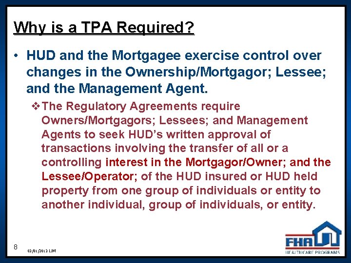 TPA Transfer of Physical Assets Full Modified Transfer