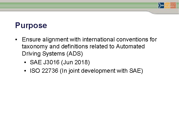 ACSF Automated Driving Systems Taxonomy and Definitions SAE