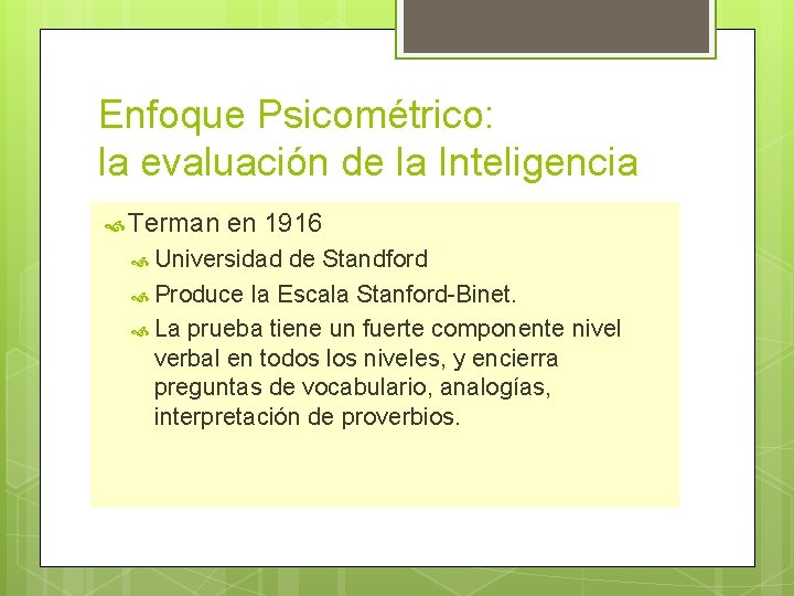 EVALUACION DE LA INTELIGENCIA EVALUACION DE LA INTELIGENCIA