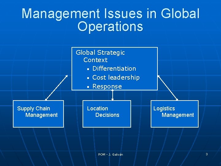 PRODUCTION AND OPERATIONS MANAGEMENT Ch 3 Operations in
