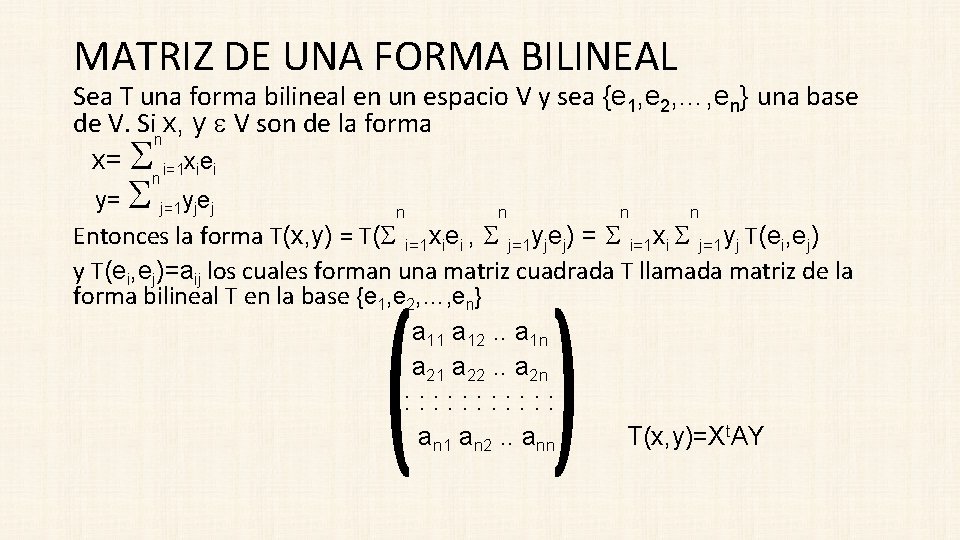FORMAS BILINEALES Y CUADRTICAS Y SUS APLICACIONES EN