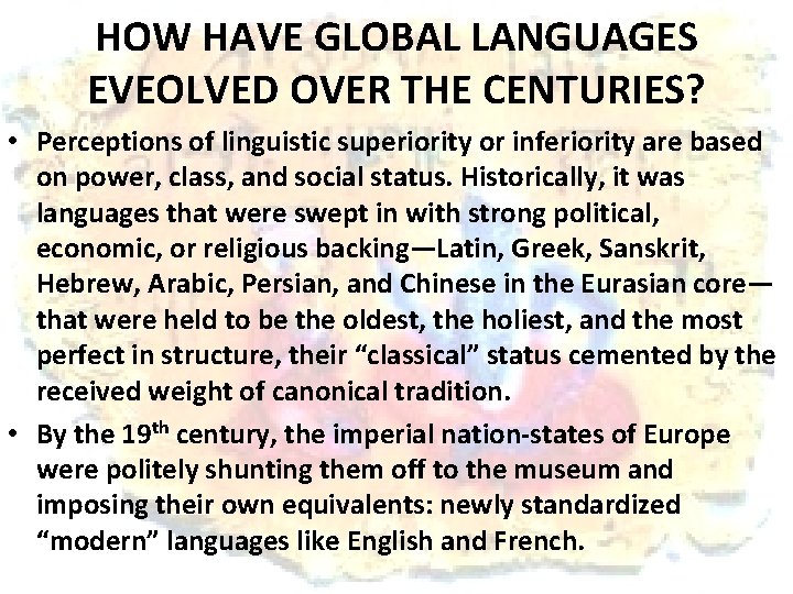 GLOBAL LANGUAGES CHAPTER 1 WHAT IS A GLOBAL