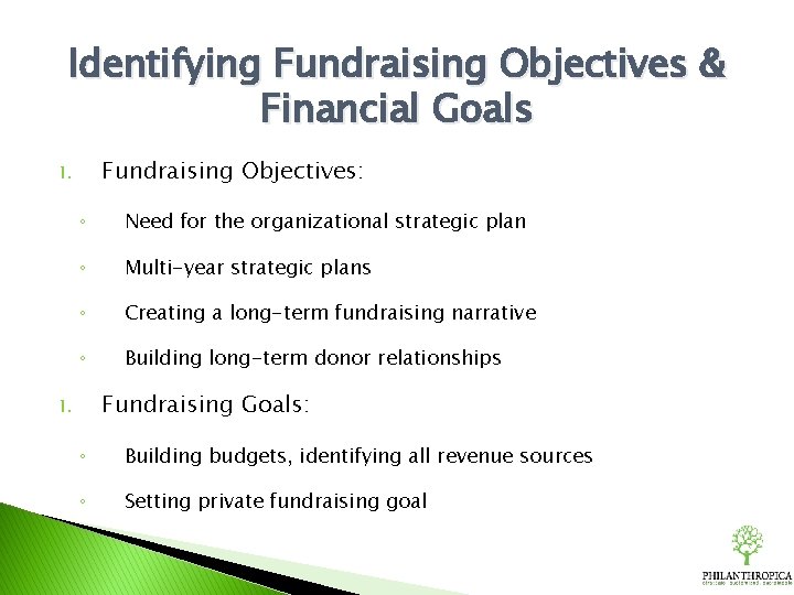 Building a Diversified Fundraising Program Presented by Camilla