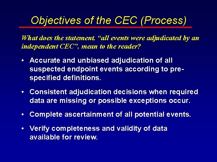 The Adjudicators Role and Responsibilities of the CEC