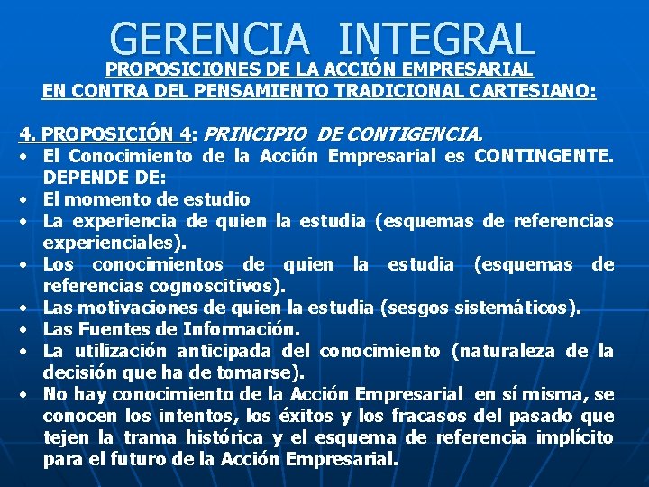 GERENCIA INTEGRAL Y PLANIFICACIN ESTRATGICA GERENCIA INTEGRAL ANTECEDENTES