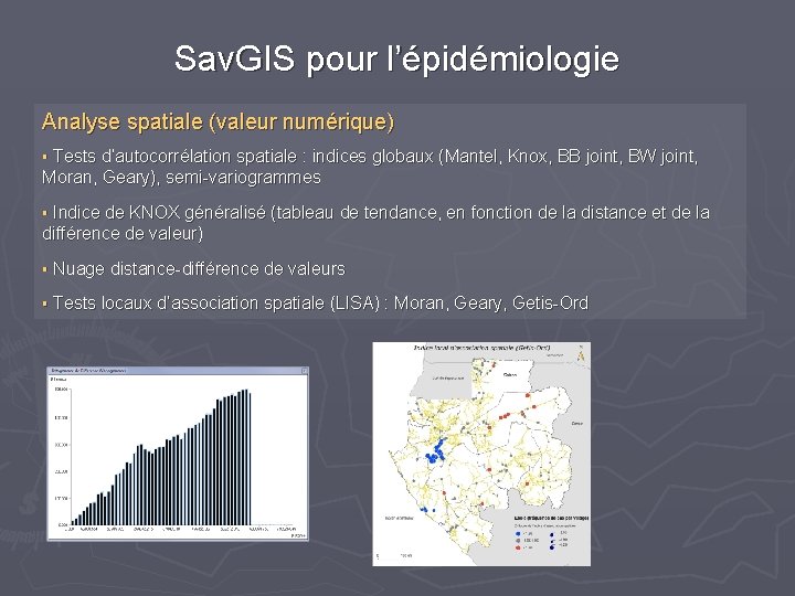 Module SIGSant 12 SIG et analyse spatiale Outils