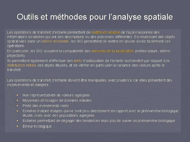Module SIGSant 12 SIG et analyse spatiale Outils