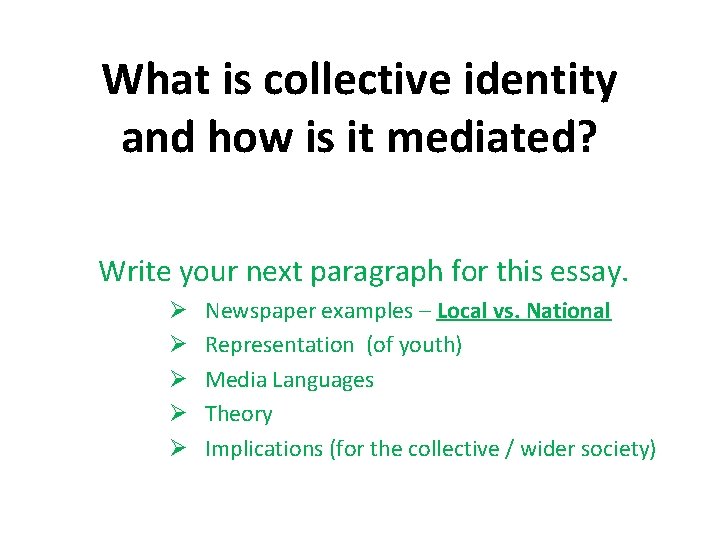 What is collective identity and how is it