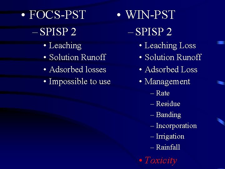 Windows Pesticide Screening Tool WINPST NRCS National Water