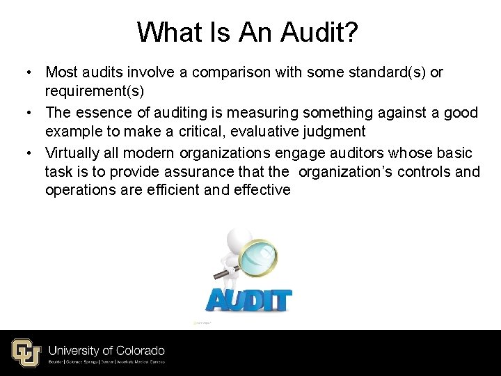 Role of Internal Audit What does Internal Audit