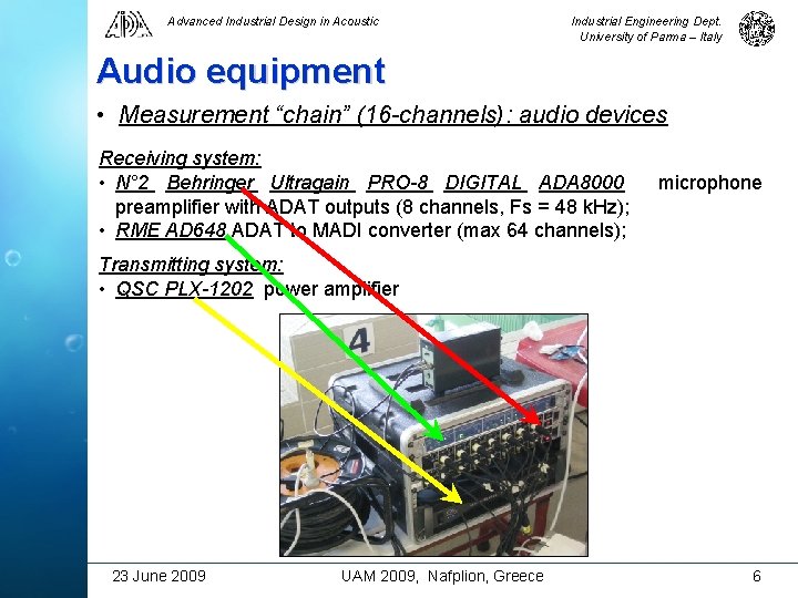 Advanced Industrial Design in Acoustic Industrial Engineering Dept