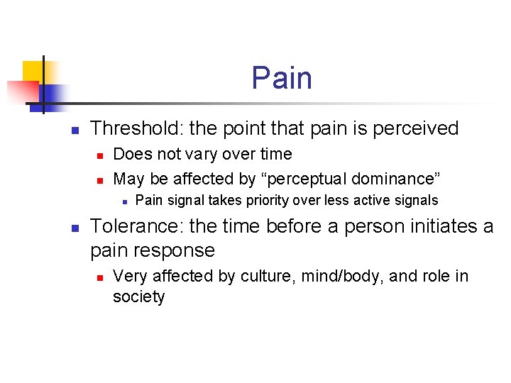 Disorders of Pain Temperature Sleep and Sensation University