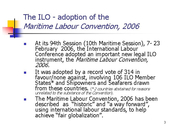 International Labour Standards Department ILO Geneva 1 The