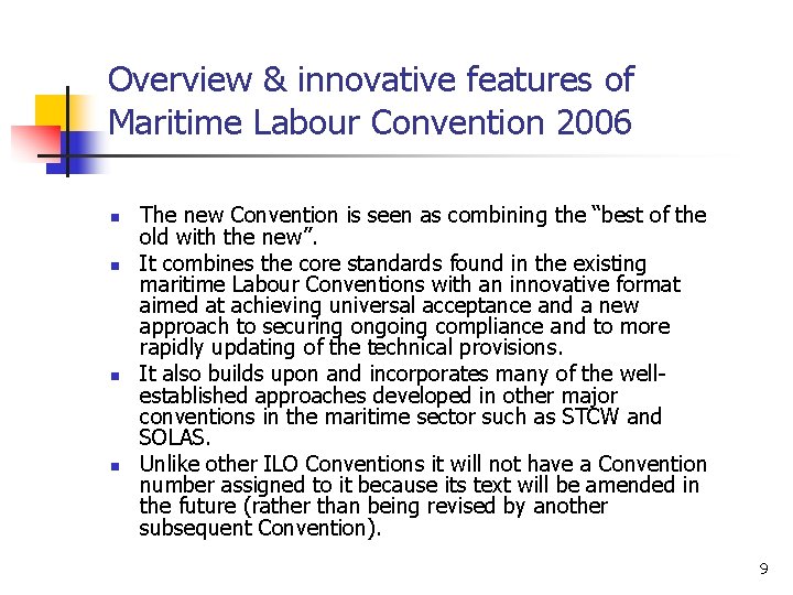 International Labour Standards Department ILO Geneva 1 The