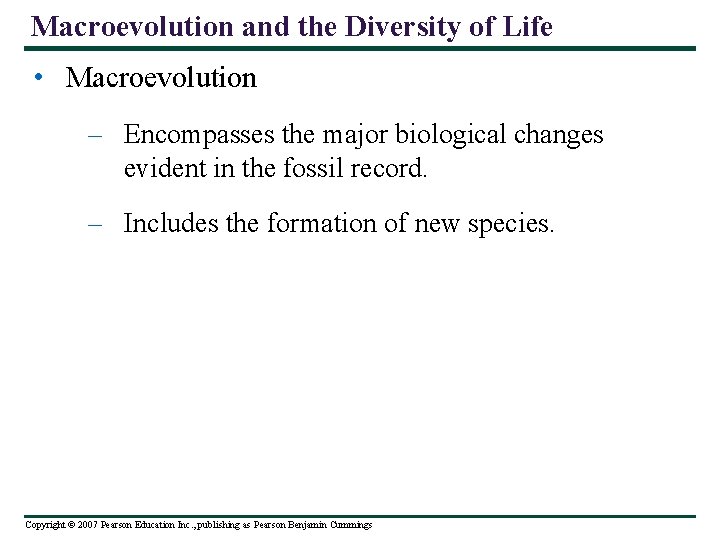 CHAPTER 14 How Biological Diversity Evolves Power Point