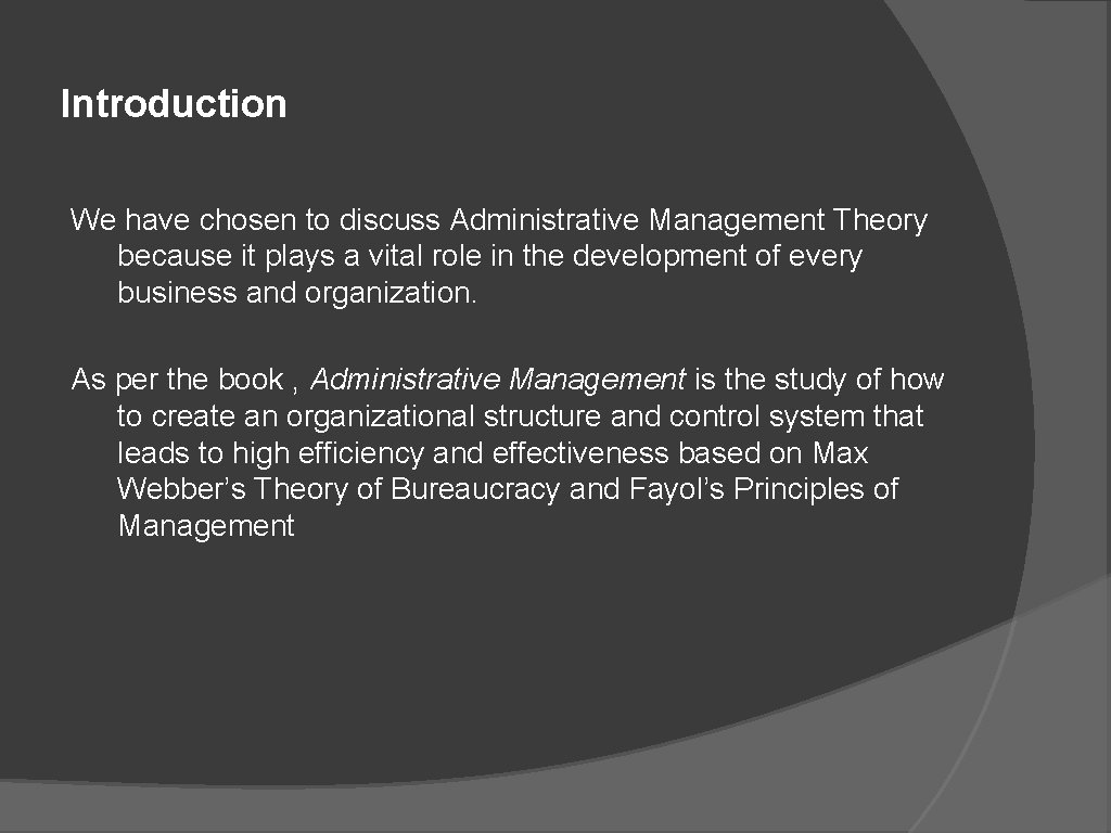 Administrative Management Theories Janika Bassett Adrian Corredera Marvin
