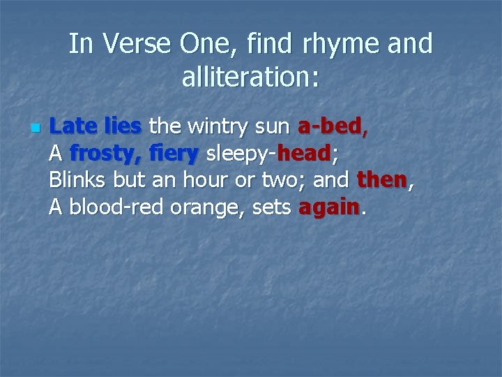 Winter Poems PERSONIFICATION n n Giving an inanimate