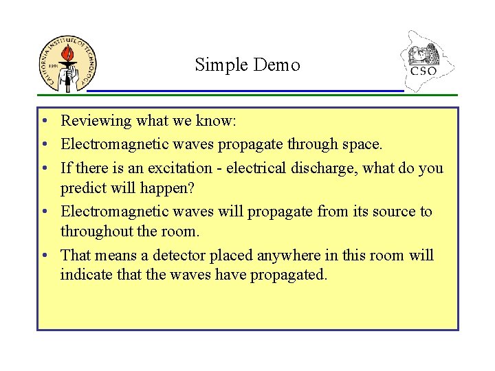 Electromagnetic Wave Propagation High School Science Demonstration Melanie