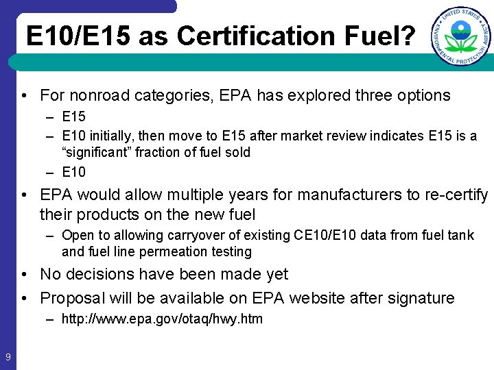 Evaporative Emission Standards for Boats Office of Transportation